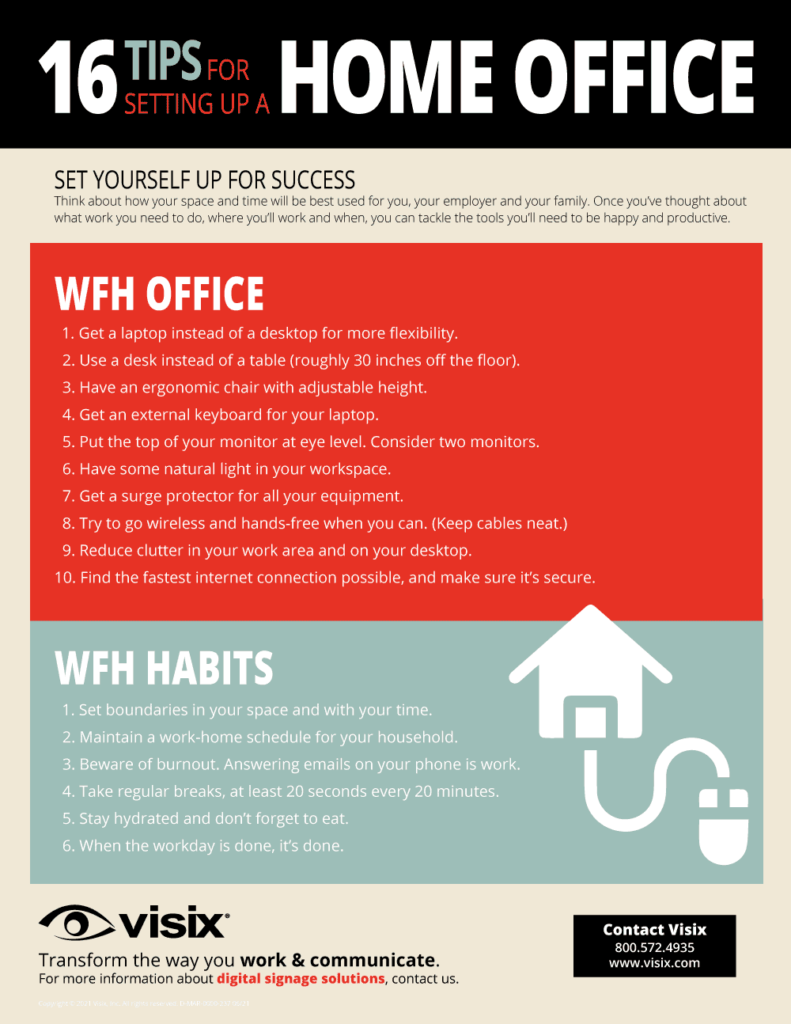 16 Tips for Setting Up a Home Office | Free Infographic | Visix