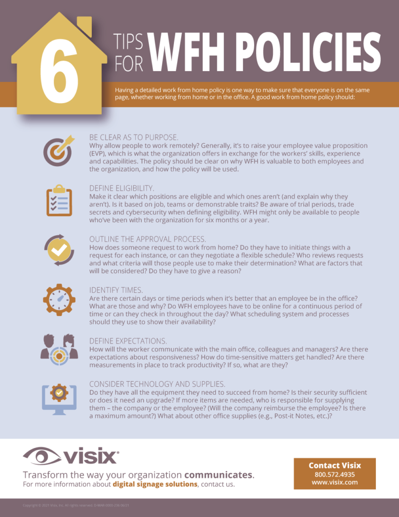 6 Tips for Work from Home Policies | Free Infographic | Visix