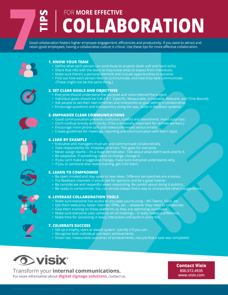 Effective Collaboration | 7 Tips | Download Our Free Infographic | Visix