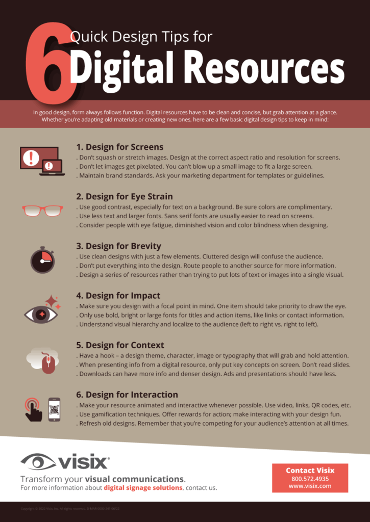 6 Quick Design Tips for Digital Resources | Visix | Free Infographic