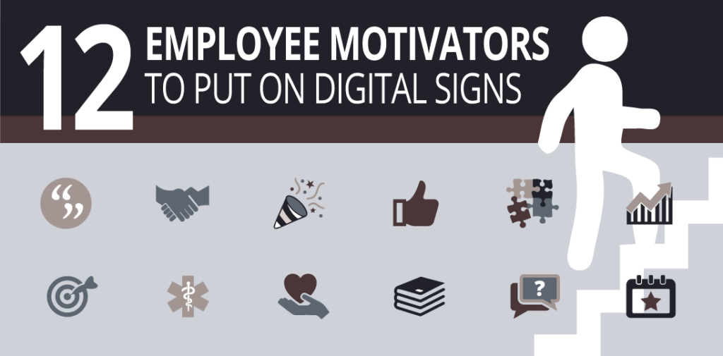 12 Employee Motivators for Digital Signs | Free Infographic | Visix